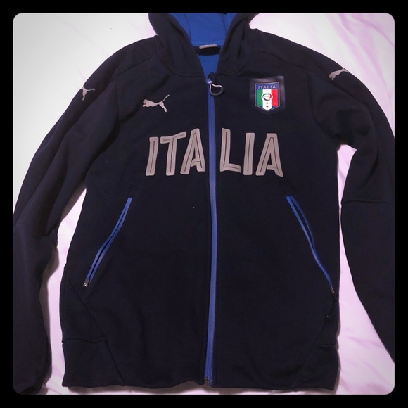 Puma | Jackets & Coats | Puma Italia Soccer Hooded Sweater Jacket ...